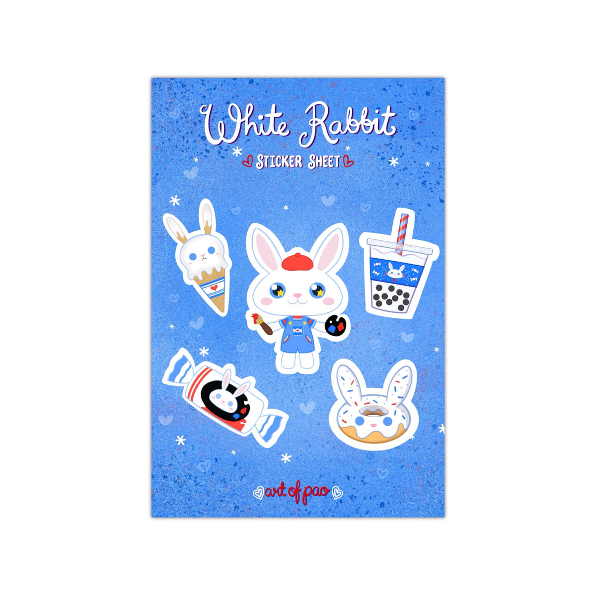 White Rabbit Collection - Sticker Sheet – Art Of PAO